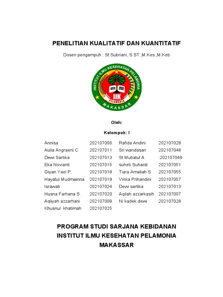 Makalah Kelompok 1 Penelitian Kualitatif Dan Kuantitatif (Evidence Based) | PDF
