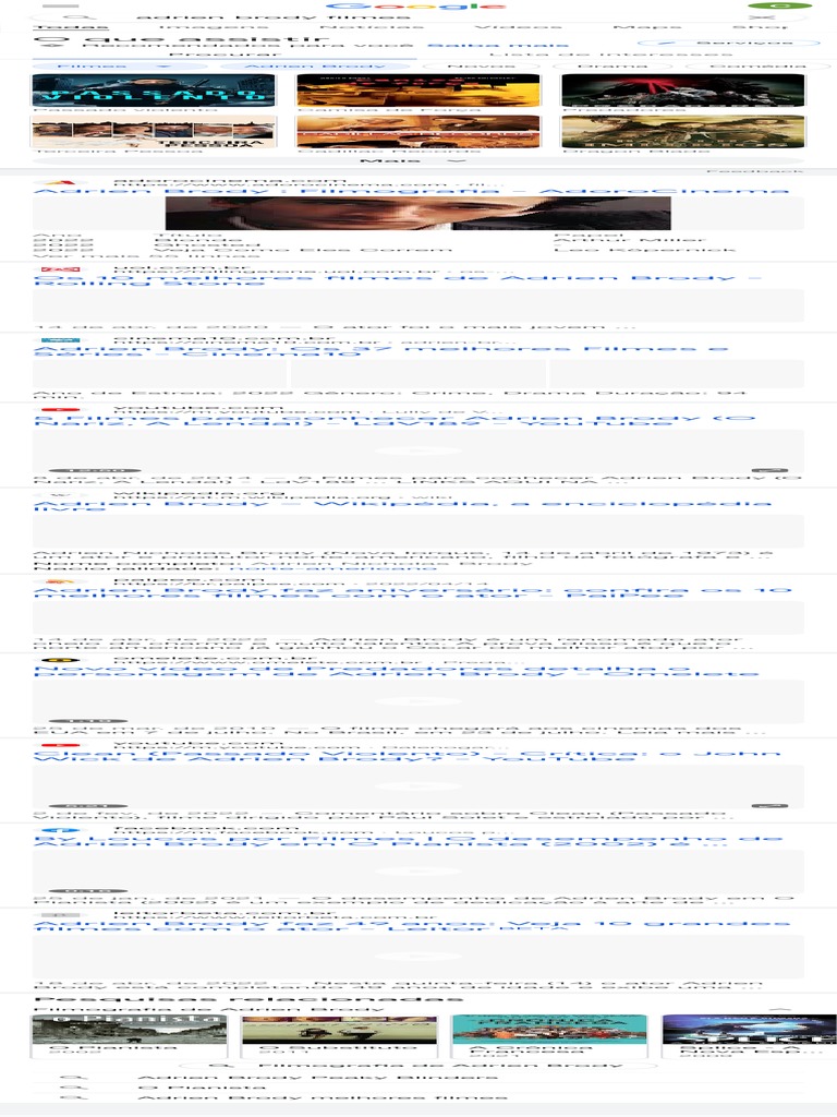 Top 10 Filmes de Adrien Brody | PDF