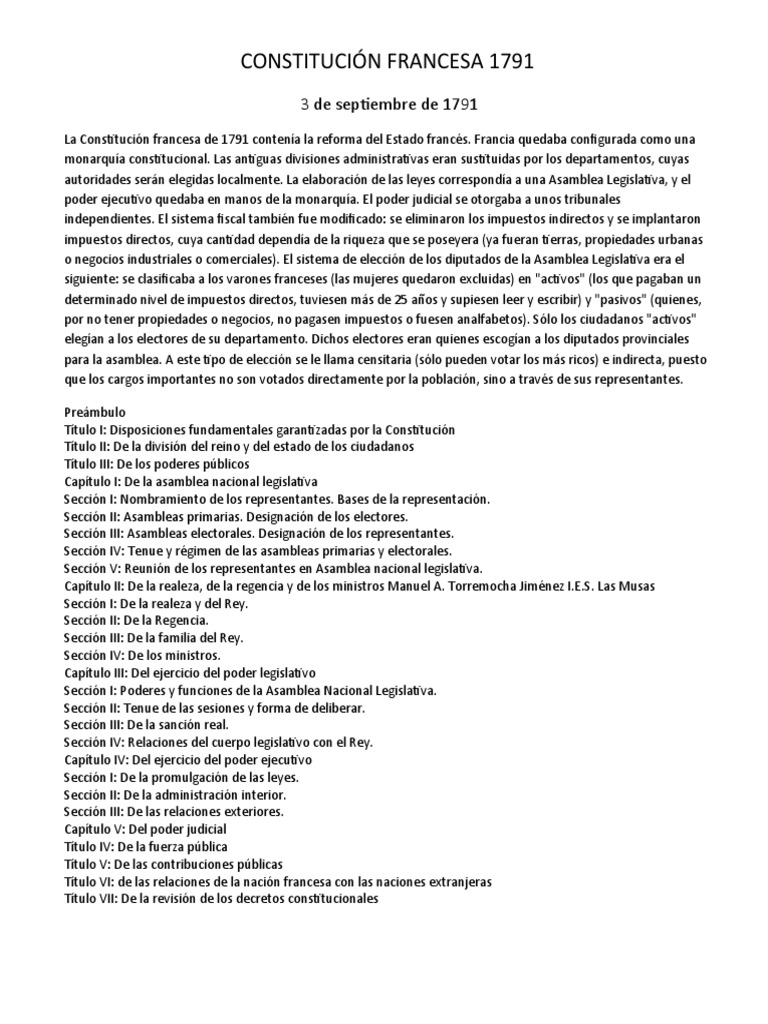 Constitución Francesa 1791 | PDF | Justicia | Crimen y violencia