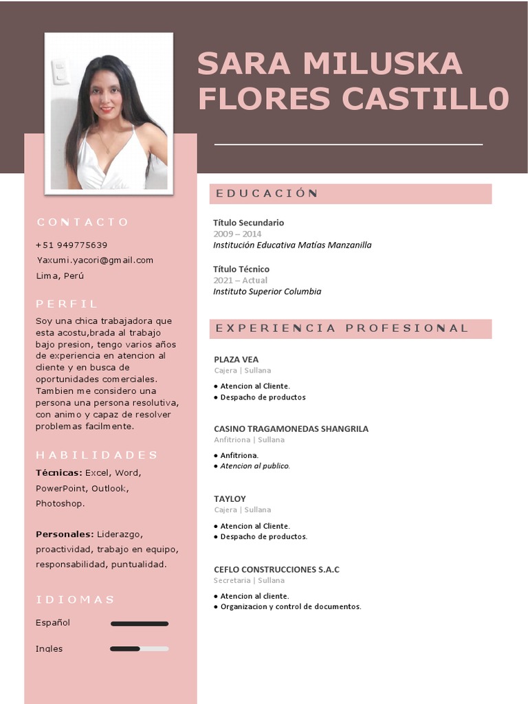CV Sara Flores | PDF
