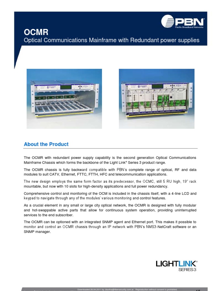 CHASIS-OCMR - Datasheet V4f - Released 04 Aug 10 | PDF | Fiber To The X ...