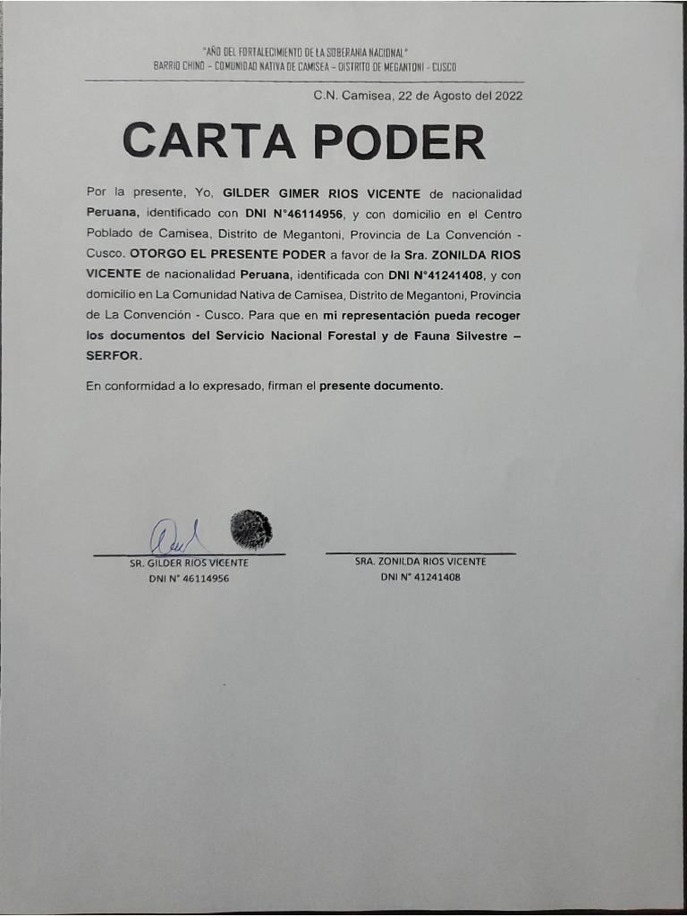 Carta poder | PDF