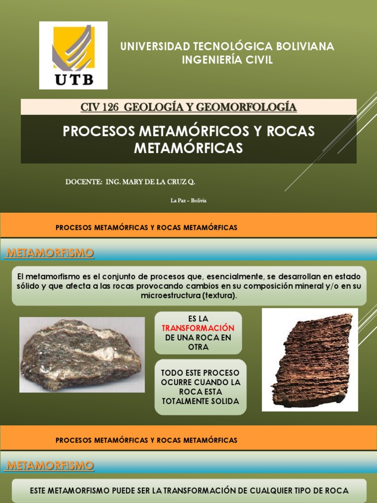 Procesos Metamorficos | PDF | Roca (geología) | Roca ígnea