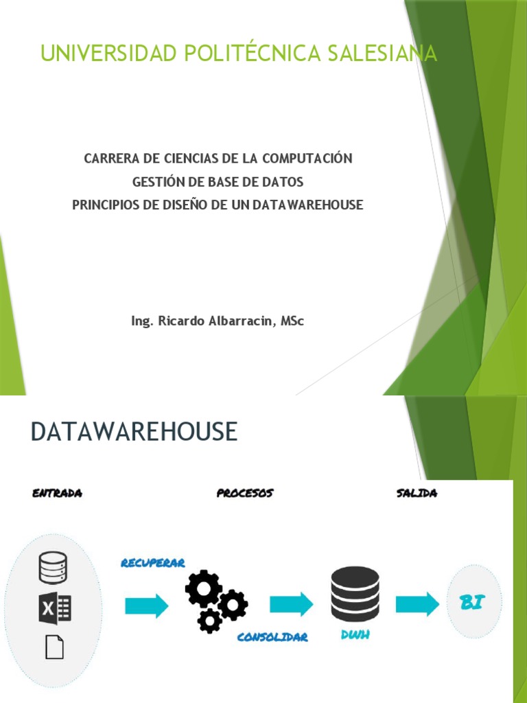 Principios de Diseño de Un Datawarehouse | PDF | Almacén de datos | Ciencias de la Información