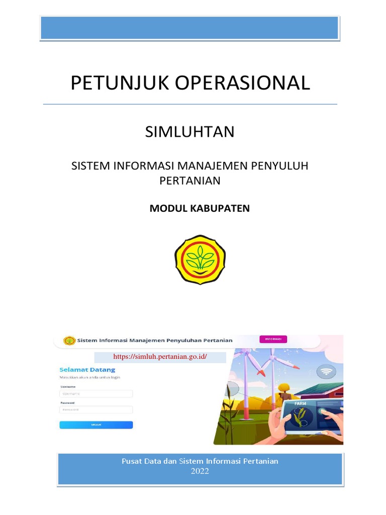 Petunjuk Operasional SIMLUHTAN 2022 | PDF