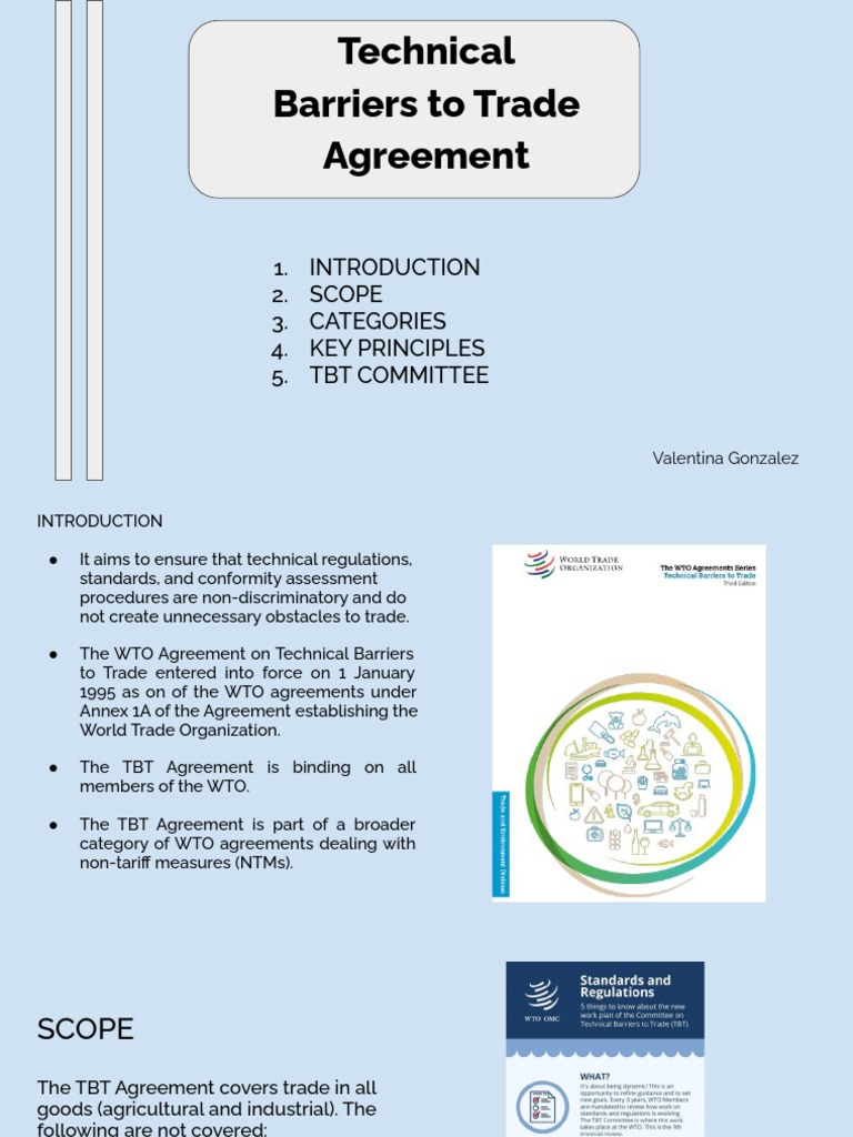 Technical Barriers To Trade Agreement | PDF | Economies | Business