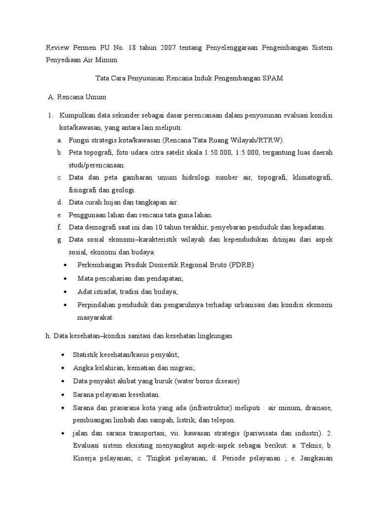 Riview Permen Pu No 18 Tahun 2007 | PDF | Hukum | Sains & Matematika
