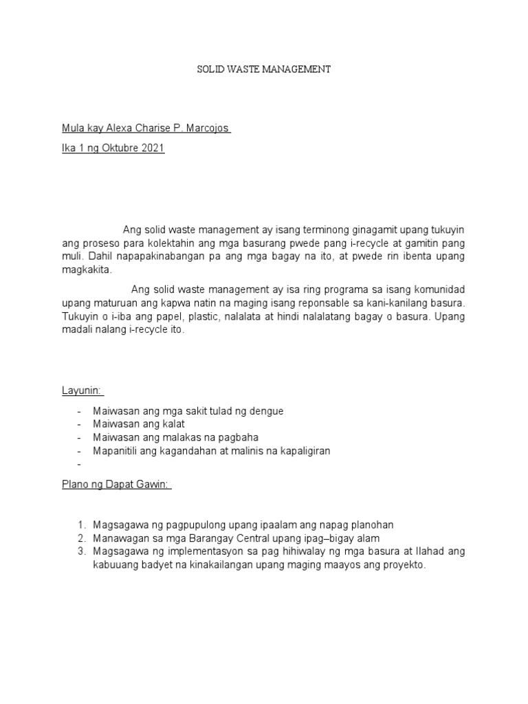 Solid Waste Management | PDF