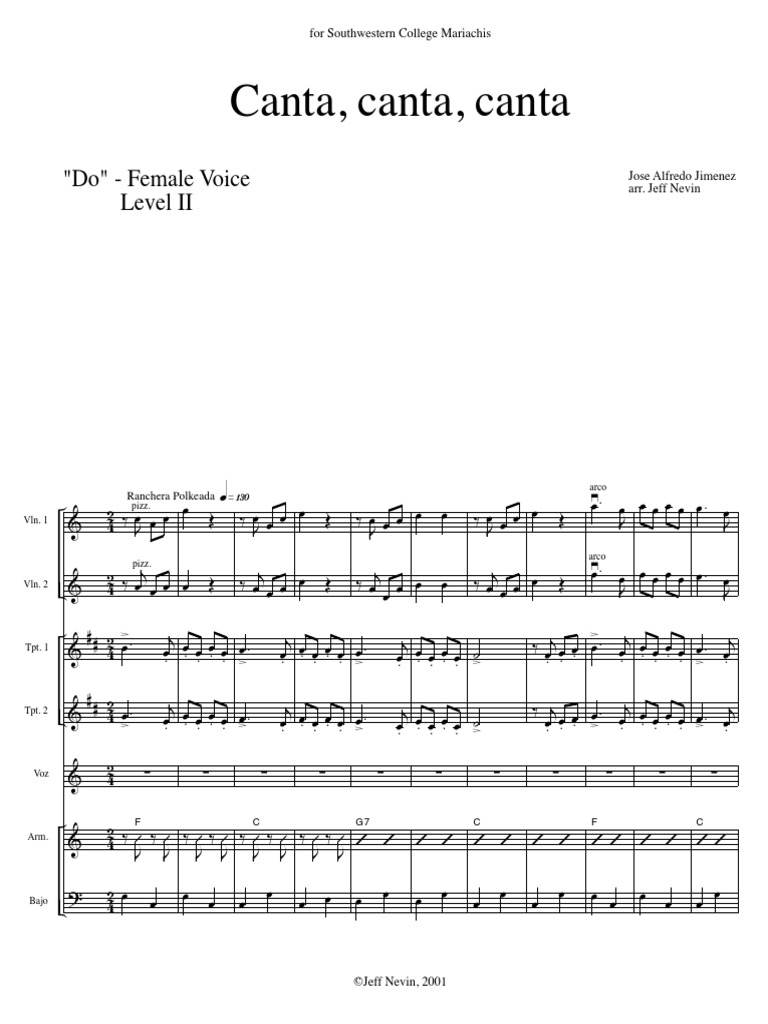 Canta Canta Canta Score | PDF