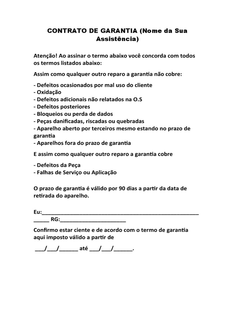 Contrato de Garantia | PDF