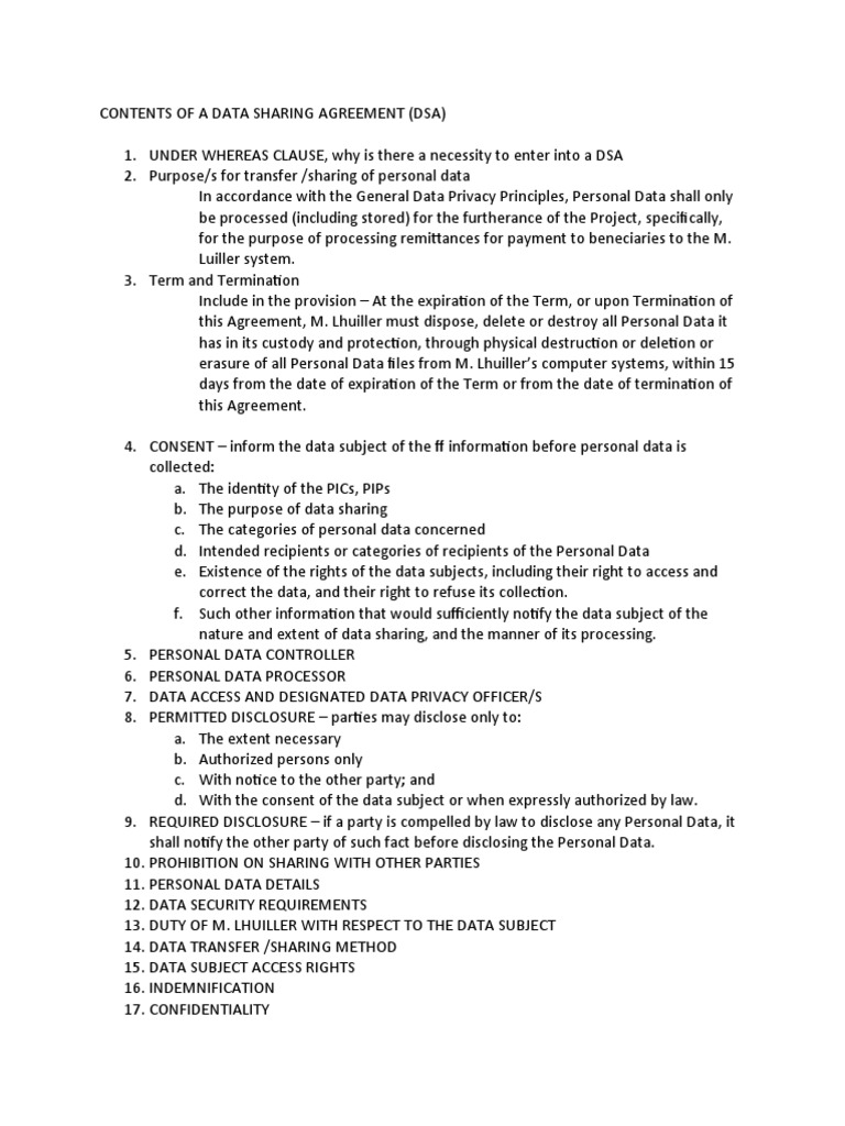 Contents of A Data Sharing Agreement | PDF | Justice | Crime & Violence