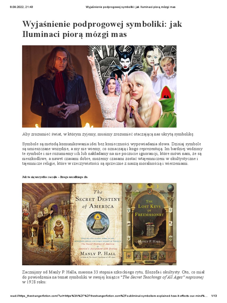 Wyjaśnienie Podprogowej Symboliki - Jak Iluminaci Piorą Mózgi Mas | PDF