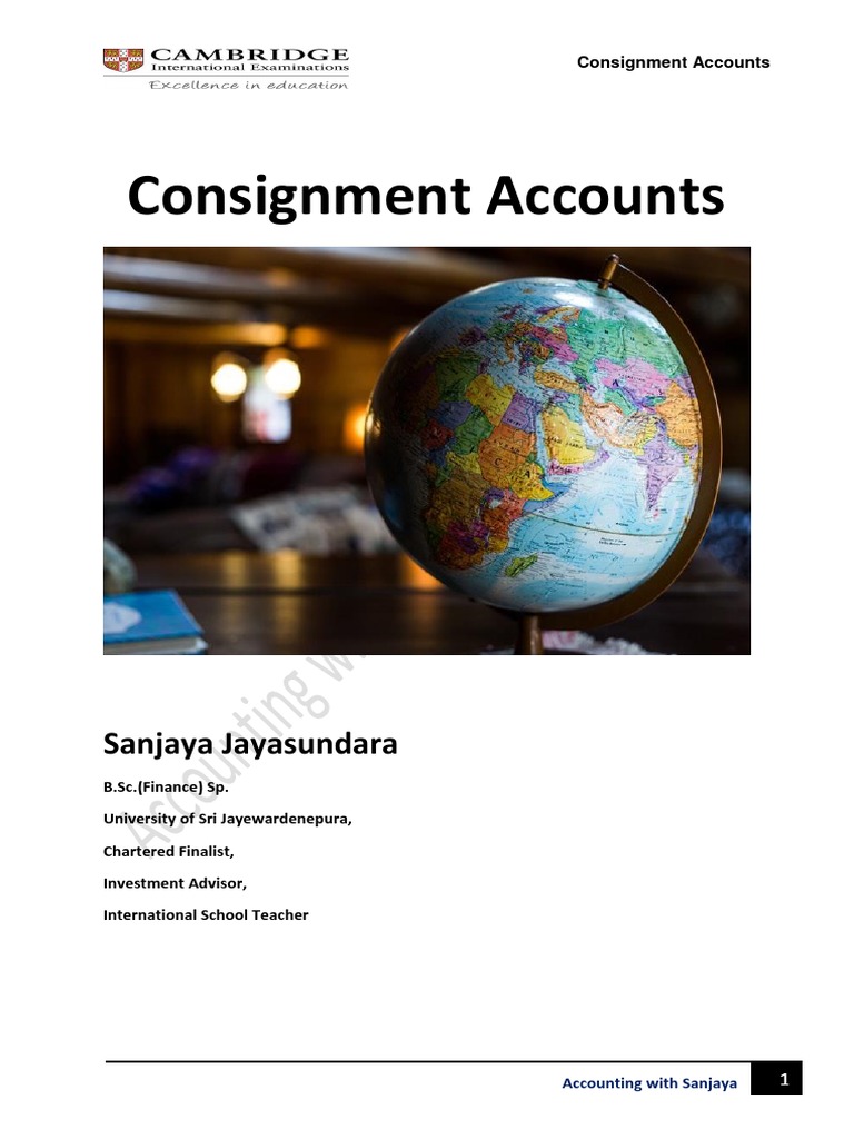 Cambridge A Level Consignment Accounts | PDF | Economies | Business