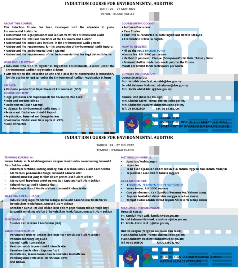 Induction Course For Environmental Auditor | PDF | Audit | Service ...