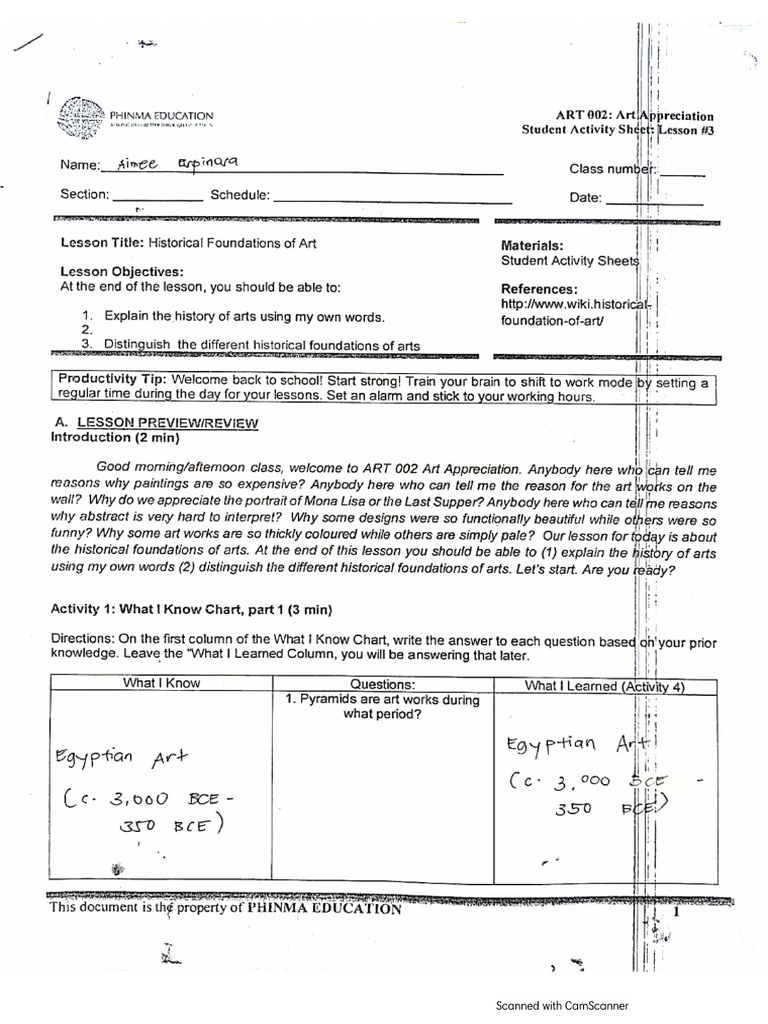 Art 002 Lesson 3 | PDF