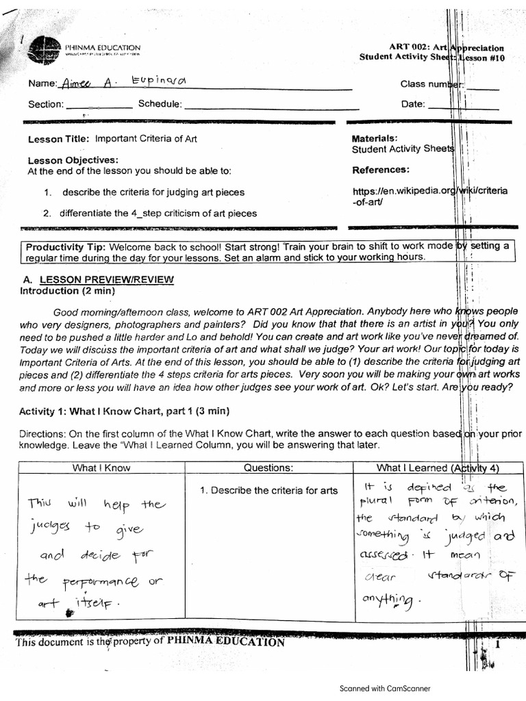 Art 002 Lesson 10 | PDF