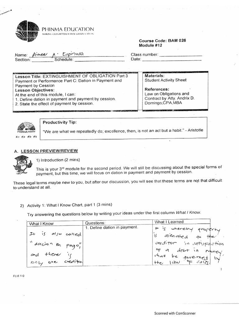 Bam 026 Module 12 Aaespinosa | PDF