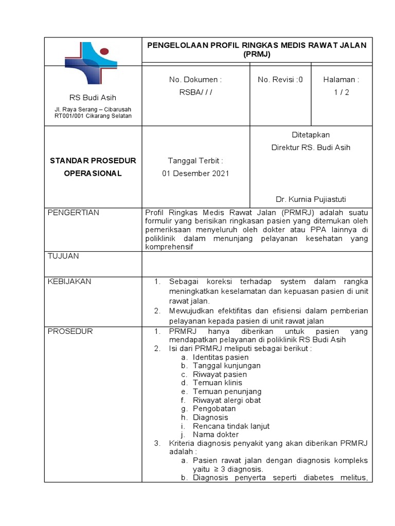 SPO PRMJ Rs Budi Asih | PDF