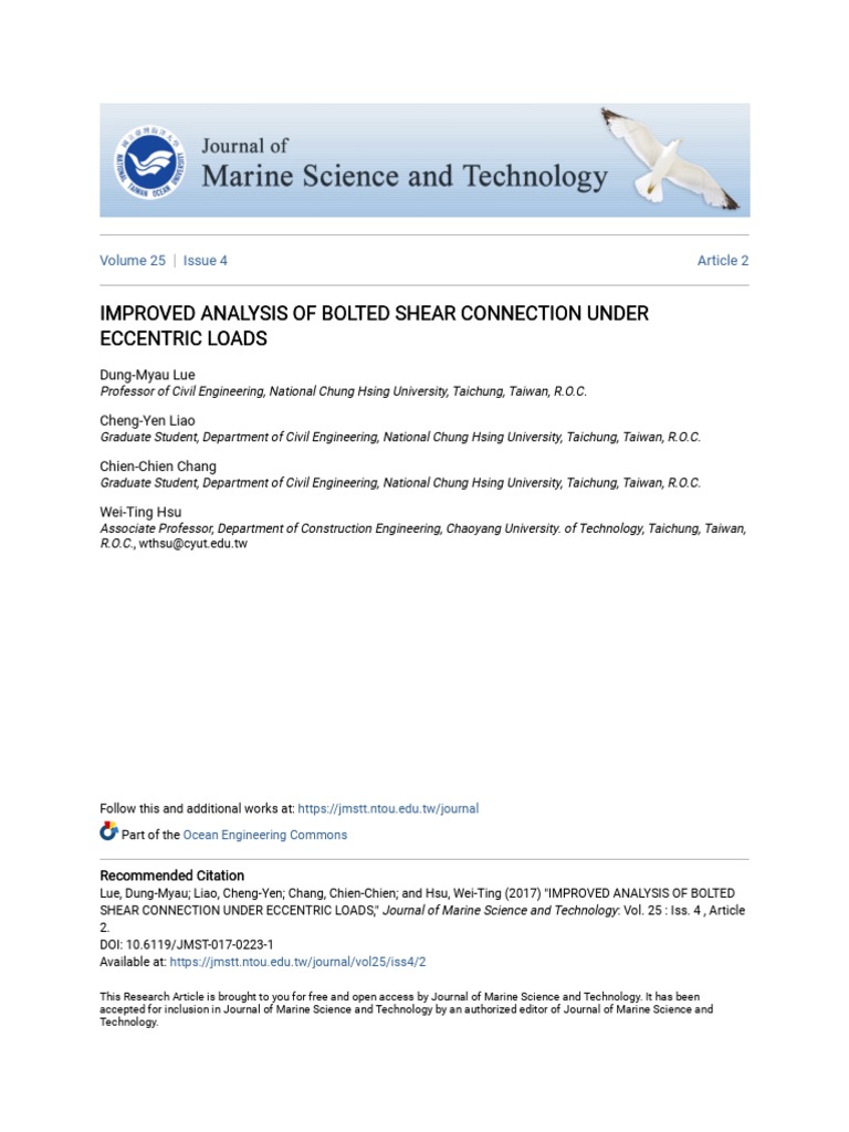 Eccentric Load Analysis for Bolted Connections | PDF | Force ...