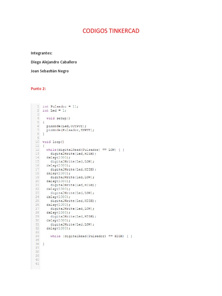 Codigos Tinkercad | PDF