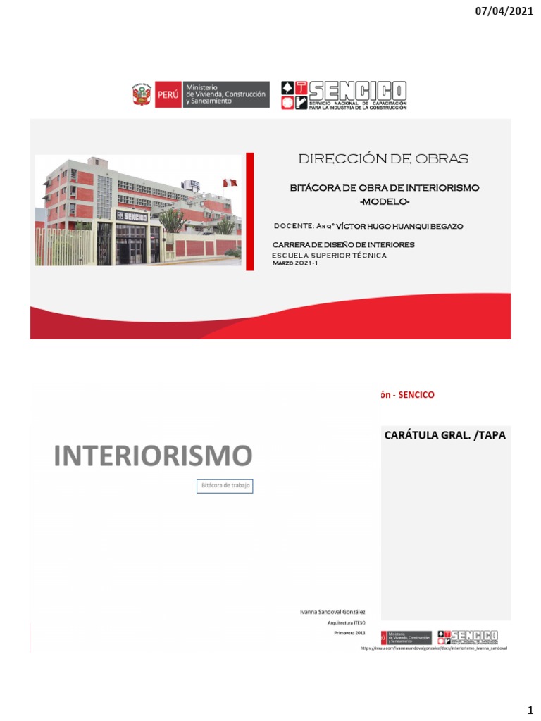 BITÁCORA OBRA INTERIORISMO Modelo DO 2021-1 | PDF | Informática