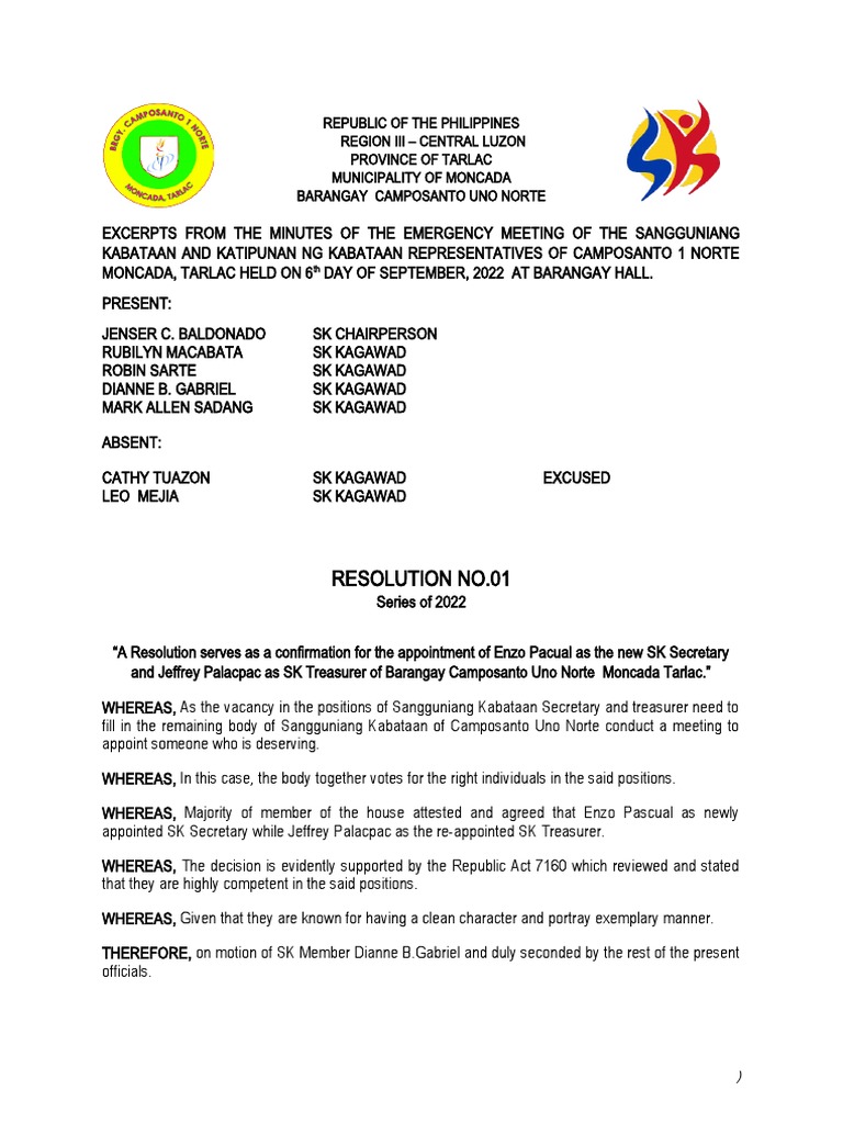 Resolution | PDF | Philippines | Government