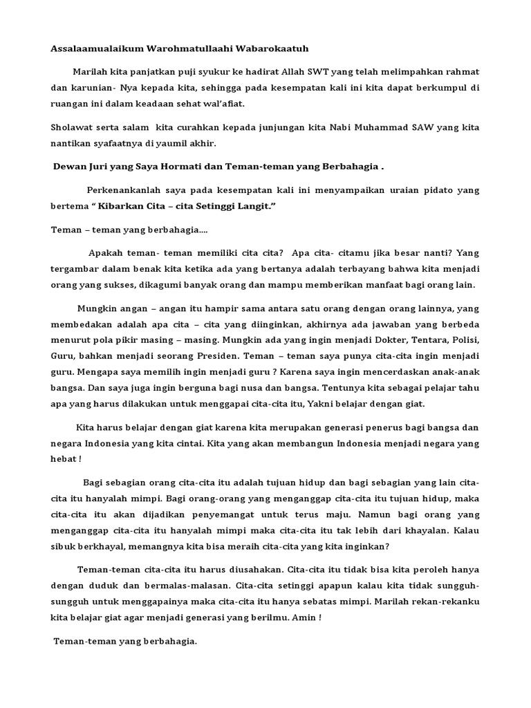 Meraih Cita-Cita Setinggi Langit | PDF