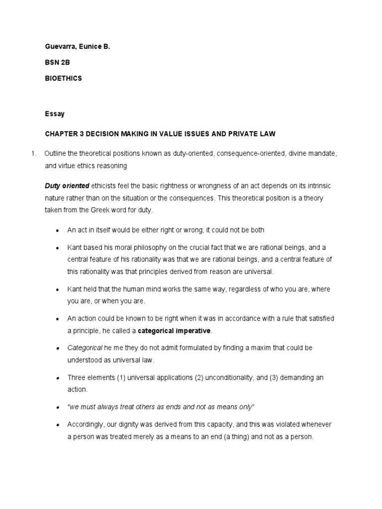 Guevarra Eunice B. - Chapter 3 Decision Making in Value Issues and ... Guevarra Eunice B. - Chapter 3 Decision Making in Value Issues and ...