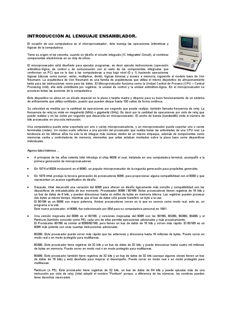 Unidad 1 | PDF | Poco | Microprocesador