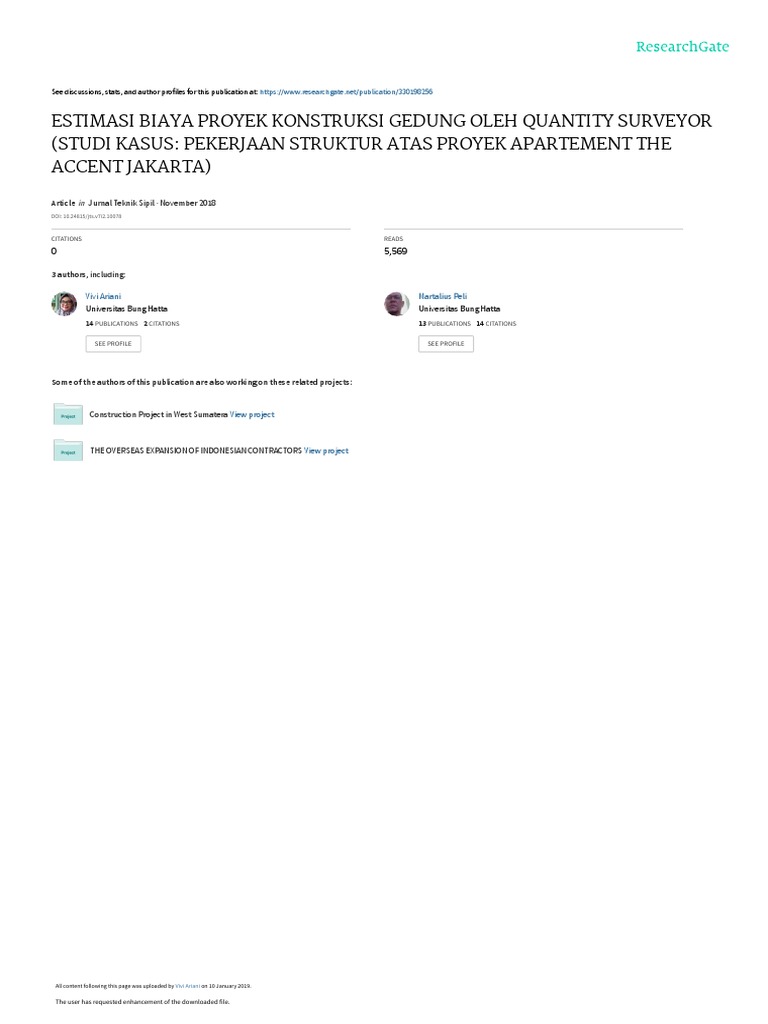 Estimasi Biaya Proyek Konstruksi Gedung Oleh Quant | PDF | Business ...