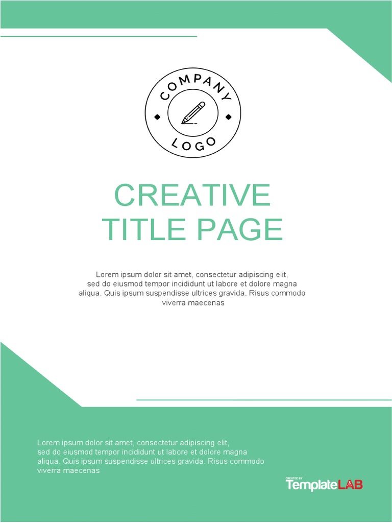 Creative Title Page Template | PDF | Business | Self-Improvement