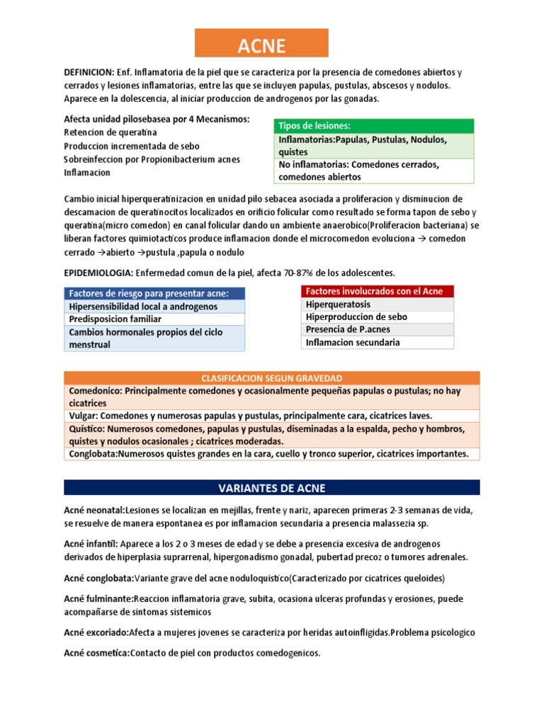 Acne | PDF | Medicina CLINICA | Enfermedades y trastornos