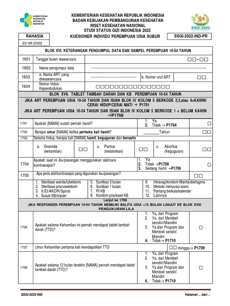 08 - 22 - 2022 - Kues Individu Perempuan 10-54 Tahun - TC Ssgi 2022 | PDF
