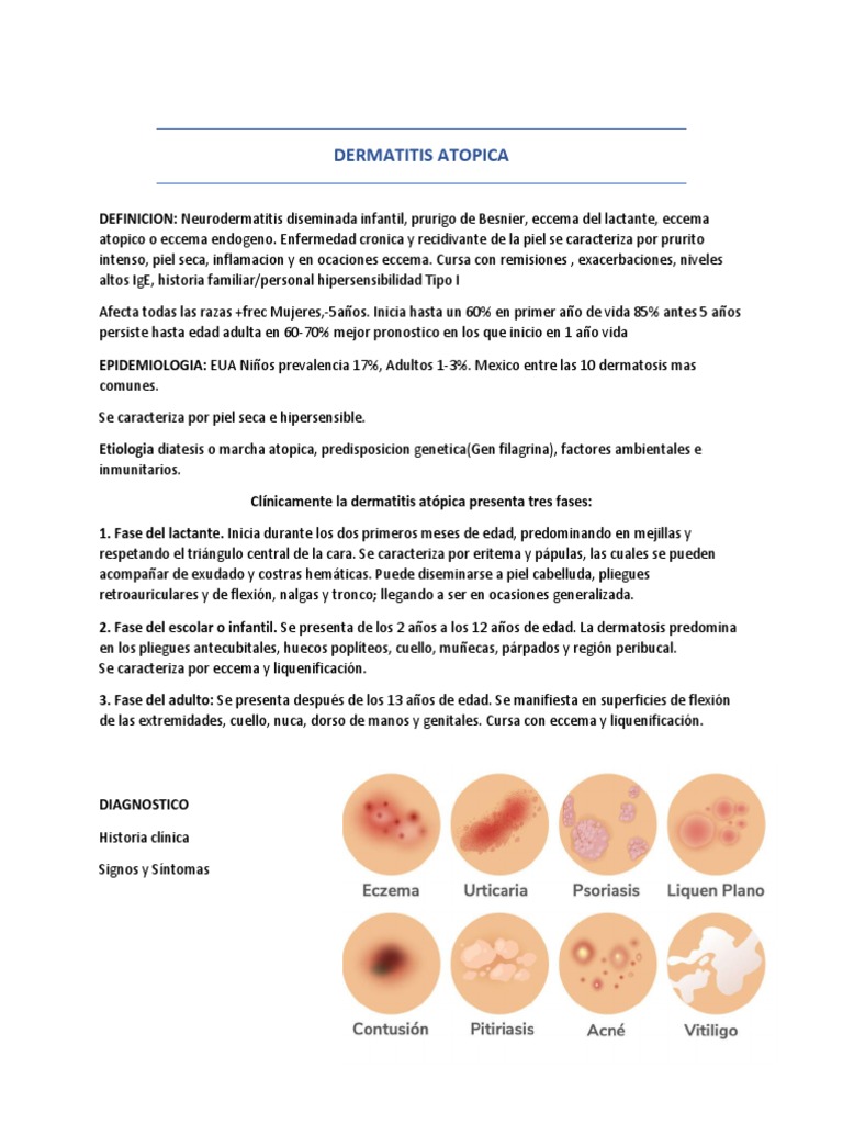 Guía Completa sobre Dermatitis Atópica | PDF | Enfermedades y ...