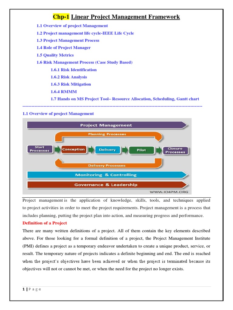 SPM Chp-1 Linear Project Management Framework | PDF | Project ...