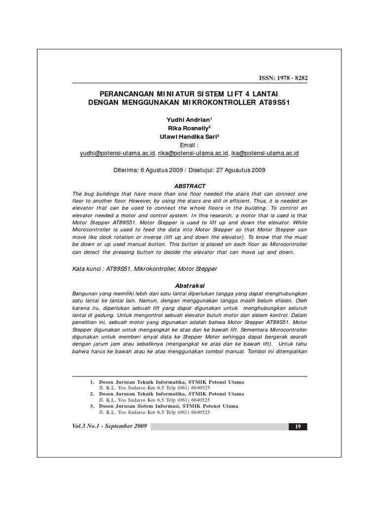 Perancangan Miniatur Sistem Lift 4 Lanta | PDF