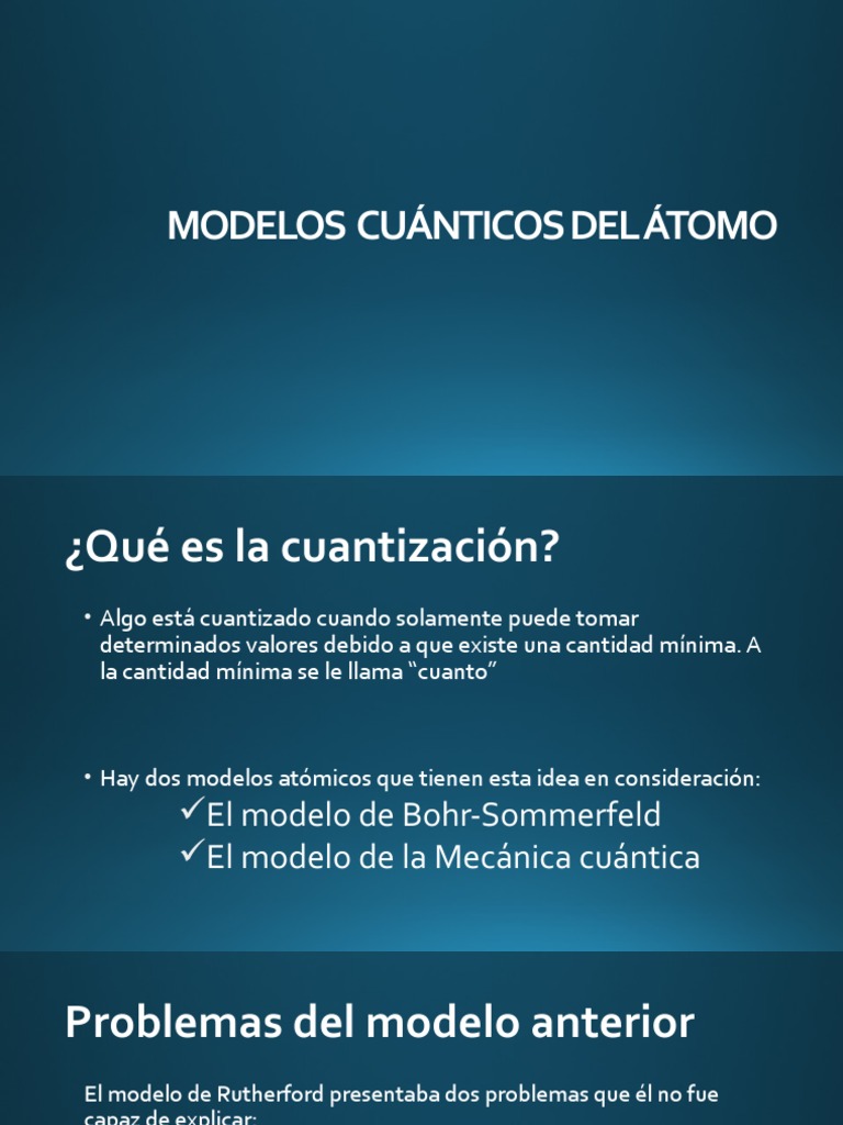 Modelos Cuánticos Del Átomo | PDF | Configuración electronica ...