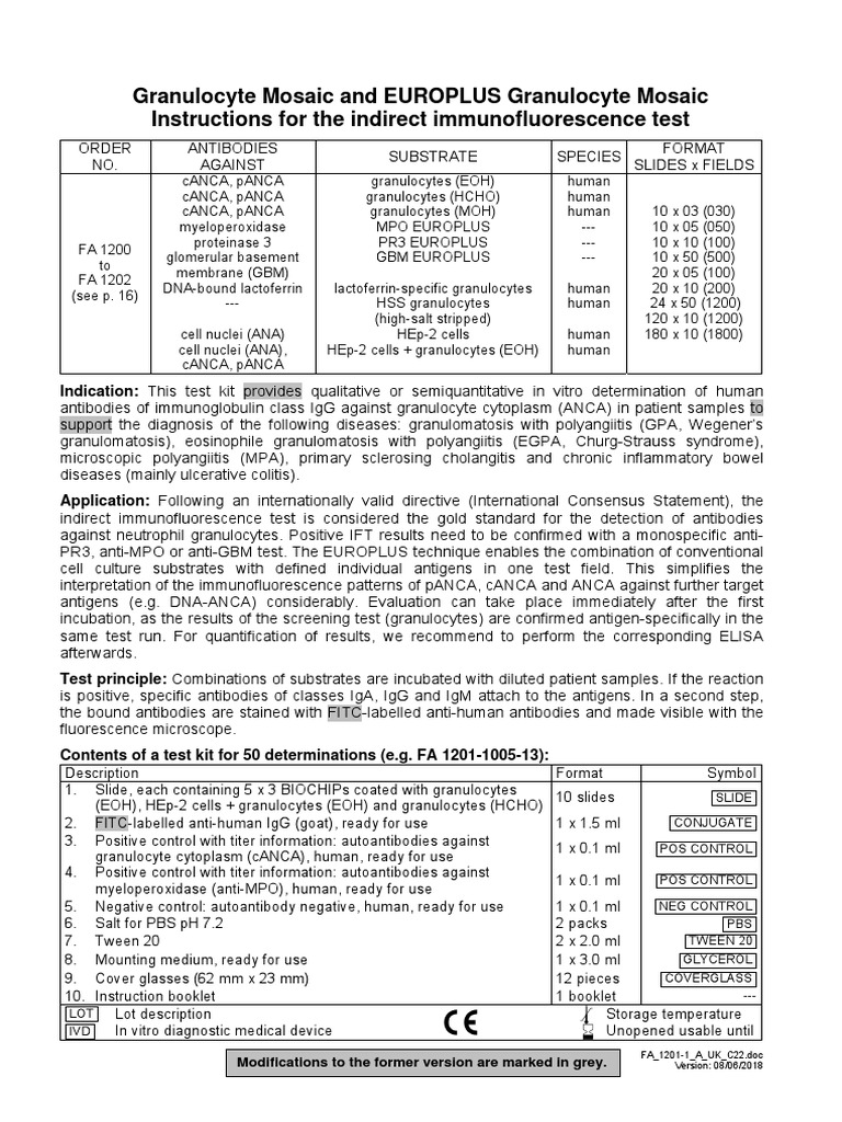 Anca Ift New Kit Insert | PDF | Medical Specialties | Immunology