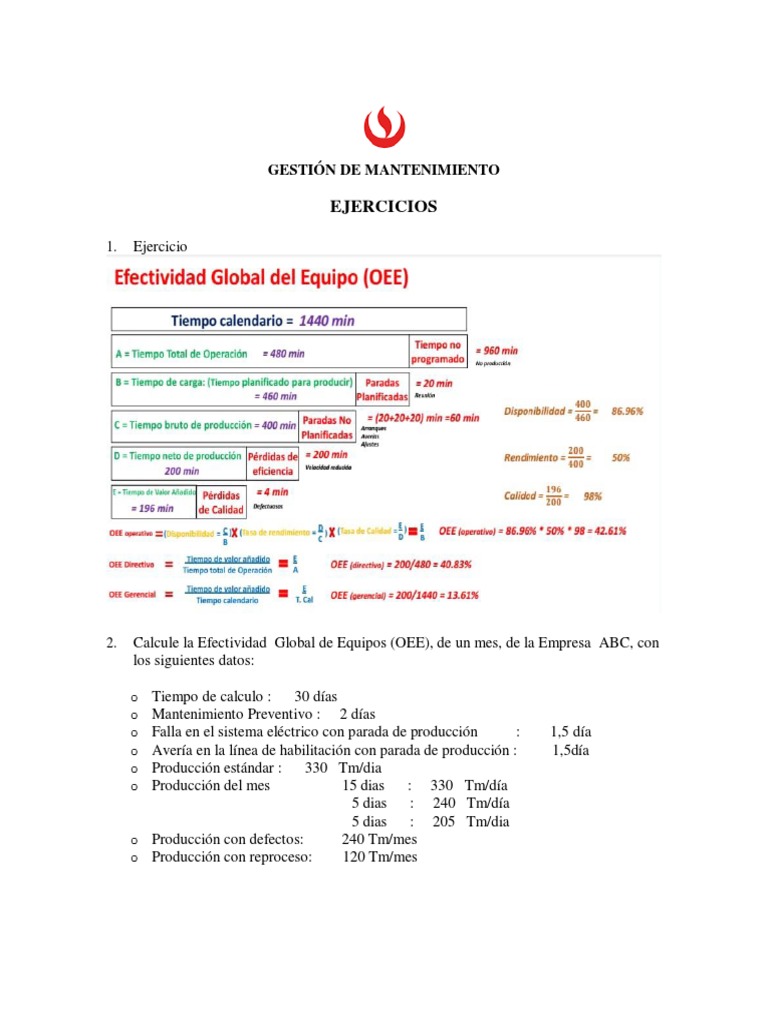 Ejercicios Oee 2022 1 | PDF
