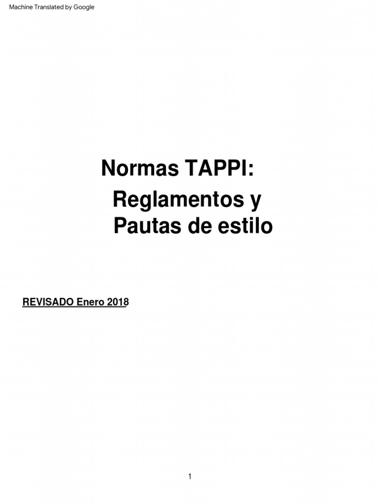 Normas y Pautas de Estilo TAPPI | PDF | Organización internacional para ...
