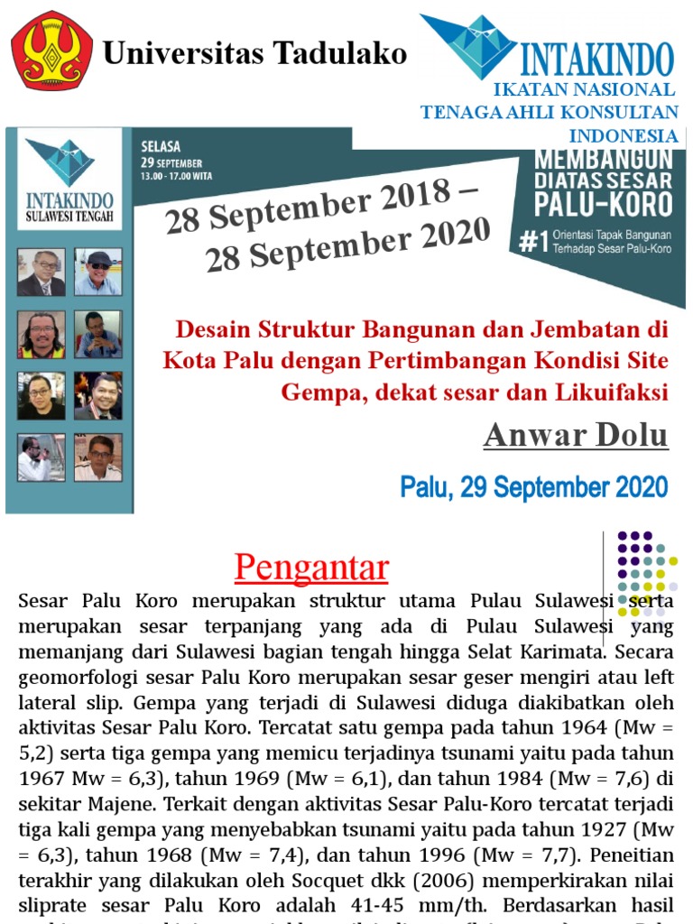 Webinar INTAKINDO KegagalanBang Jembt Gempa 28spet2018 | PDF