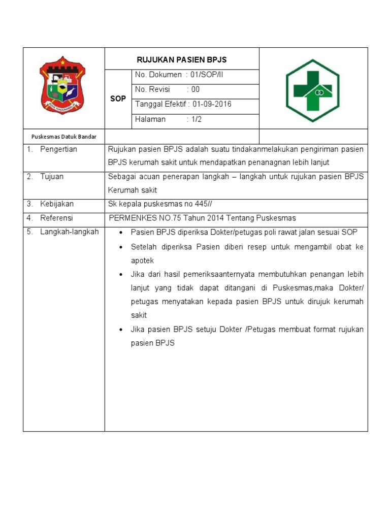 Prosedur Rujukan Pasien BPJS Puskesmas | PDF
