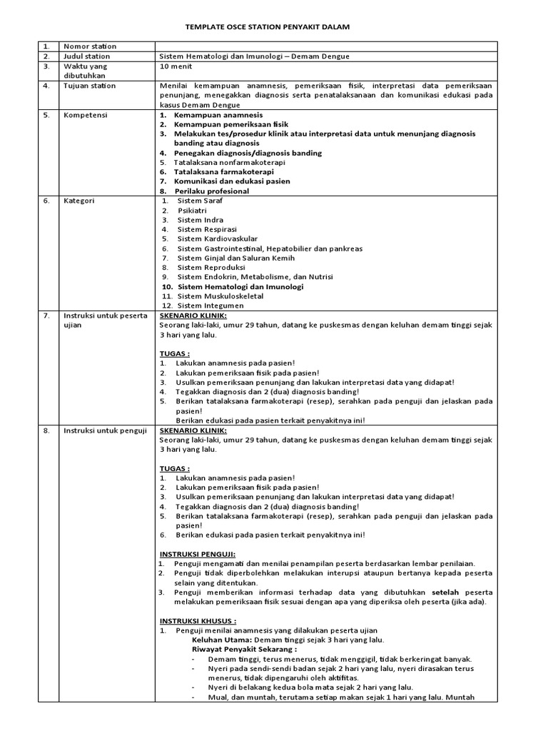 Soal OSCE Dr. Dimas, SP - PD | PDF