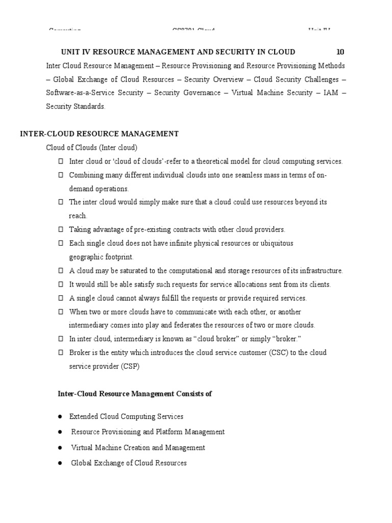 Unit 4 Notes | PDF | Cloud Computing | Security