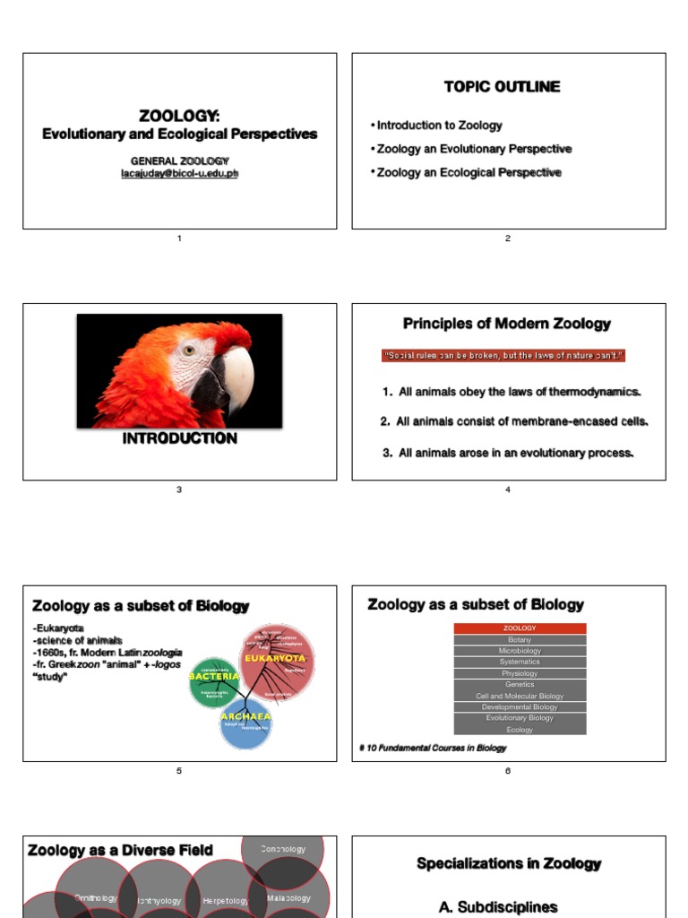 Gen Zoo Lecture 1 | PDF | Zoology | Evolution