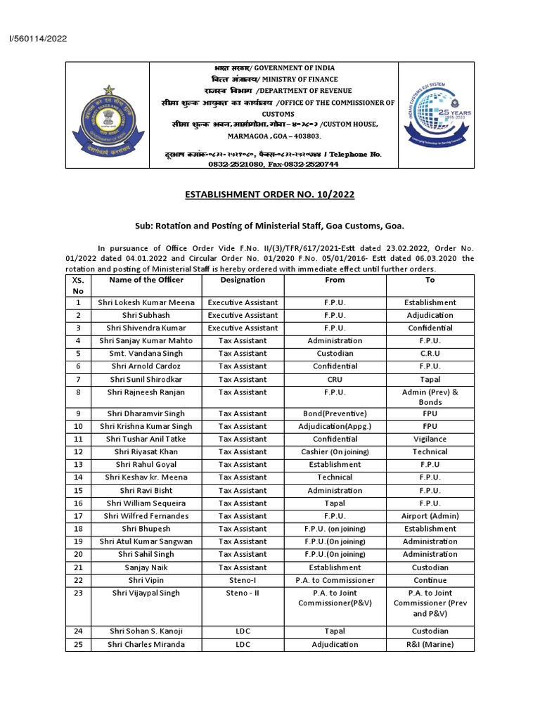 Posting Order of Tax Assistant | PDF