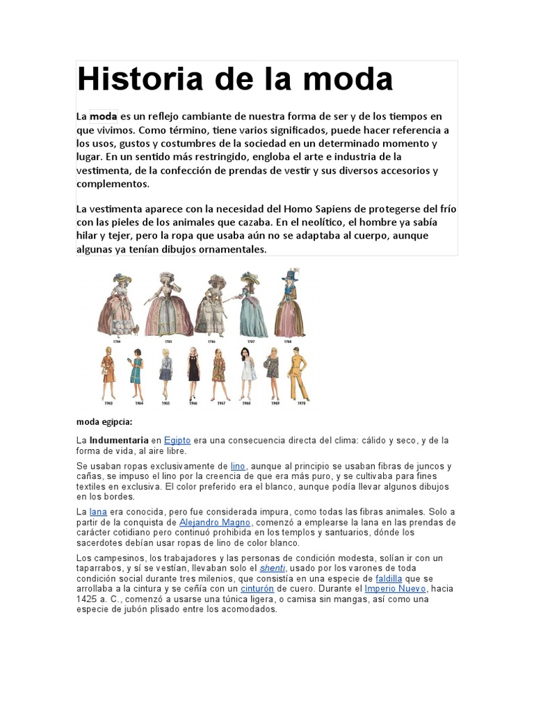 Historia de La Moda | PDF | Ropa | Moda