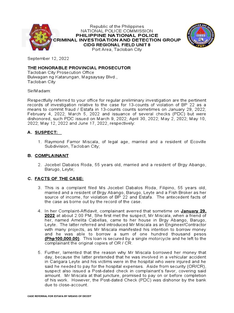 CASE REFERRAL | PDF | Cheque | Banks