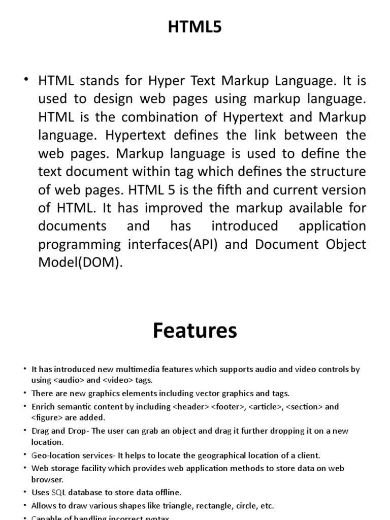 HTML 5 | PDF | World Wide Web | Internet & Web