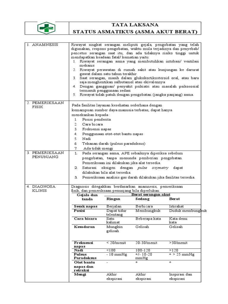 Tatalaksana Status Asmatikus Akut | PDF